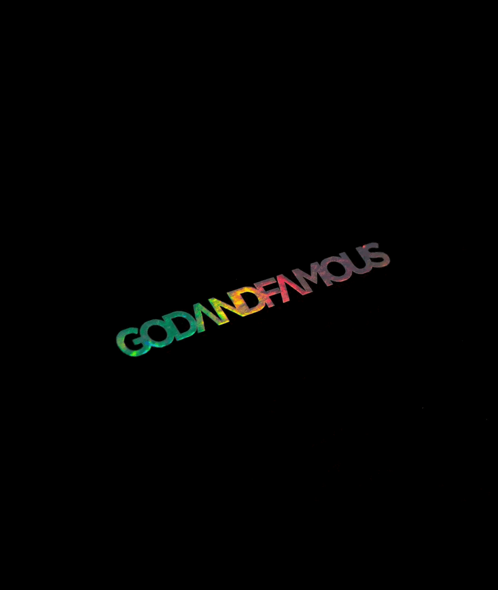 GOD&FAMOUS "Holographic Small Vinyl Decal (3 3/4 in.)" – BICYCLE STUDIO ...