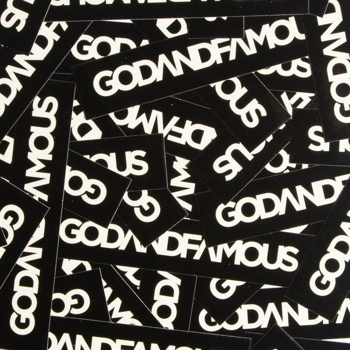 GOD&FAMOUS "BOX LOGO STICKER (5 in.)" – BICYCLE STUDIO MOVEMENT