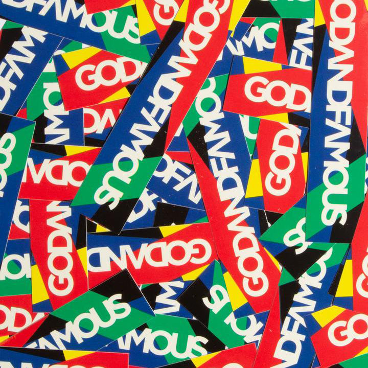 GOD&FAMOUS "RAINBOW BOX LOGO STICKER" – BICYCLE STUDIO MOVEMENT